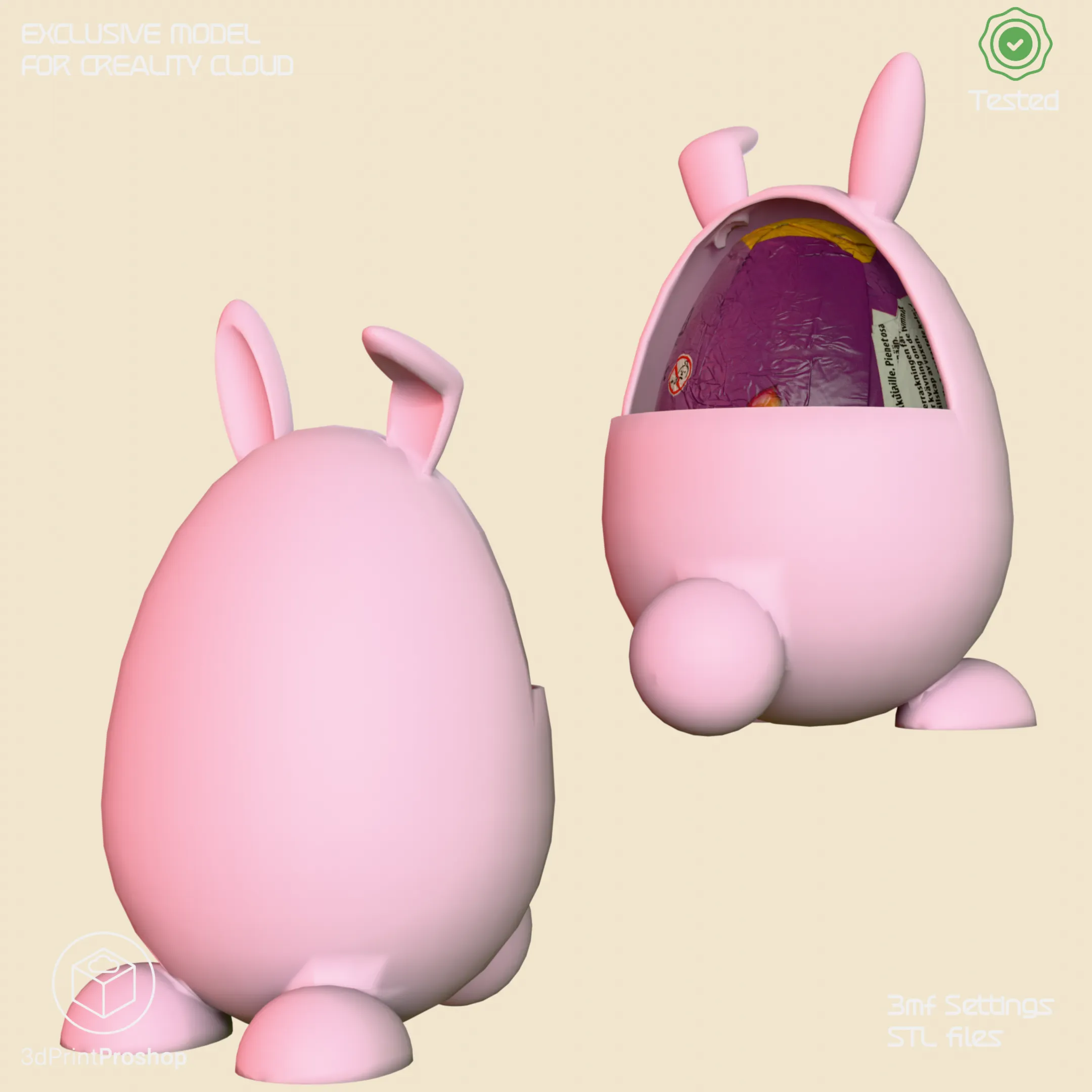 3d yazıcı baskı modelleri | 3MF | 🐰 Bunny Easter Egg Gadget – 3D ...