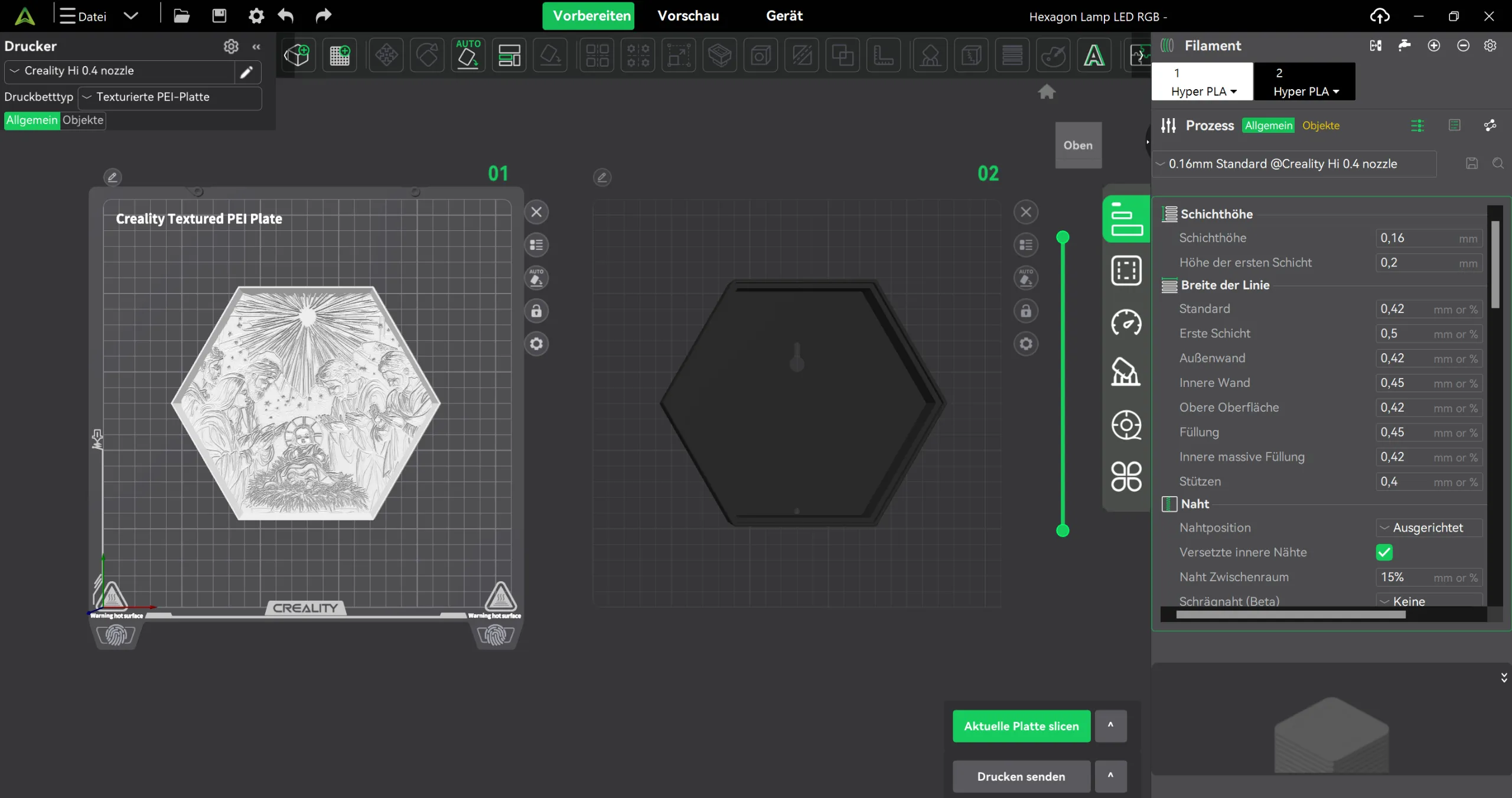 3D Printer Files | 3MF File | Hexagon Lamp LED RGB - Jesus - Gott - God ...