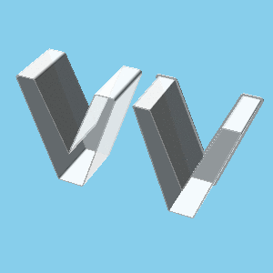 LATIN CAPITAL LETTER V, nestable box (v1) | 3D models download ...