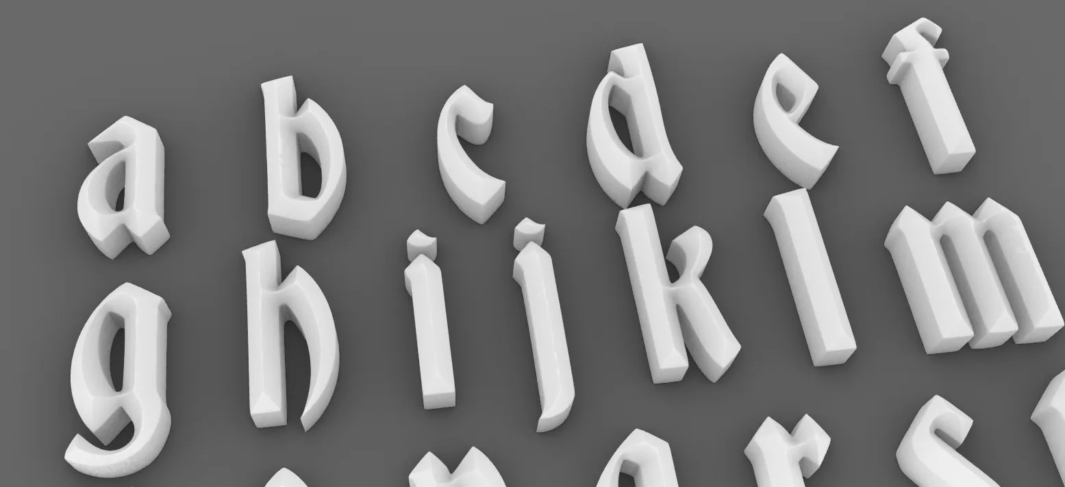 Digital Art STL Download - Font alphabet Letters Legendary styleby ...