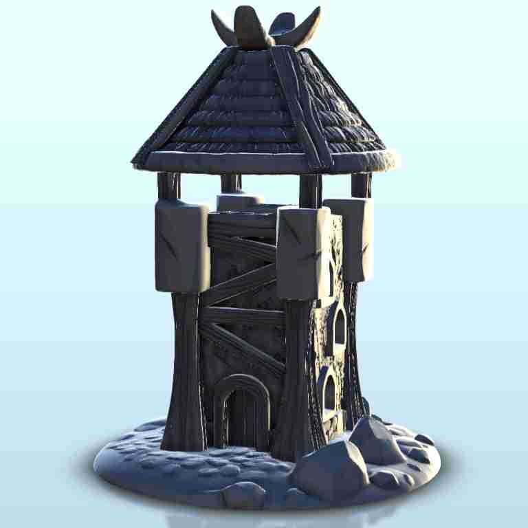 Watchtower in wood and stone 4 - miniatures warhammer figure | 3D ...