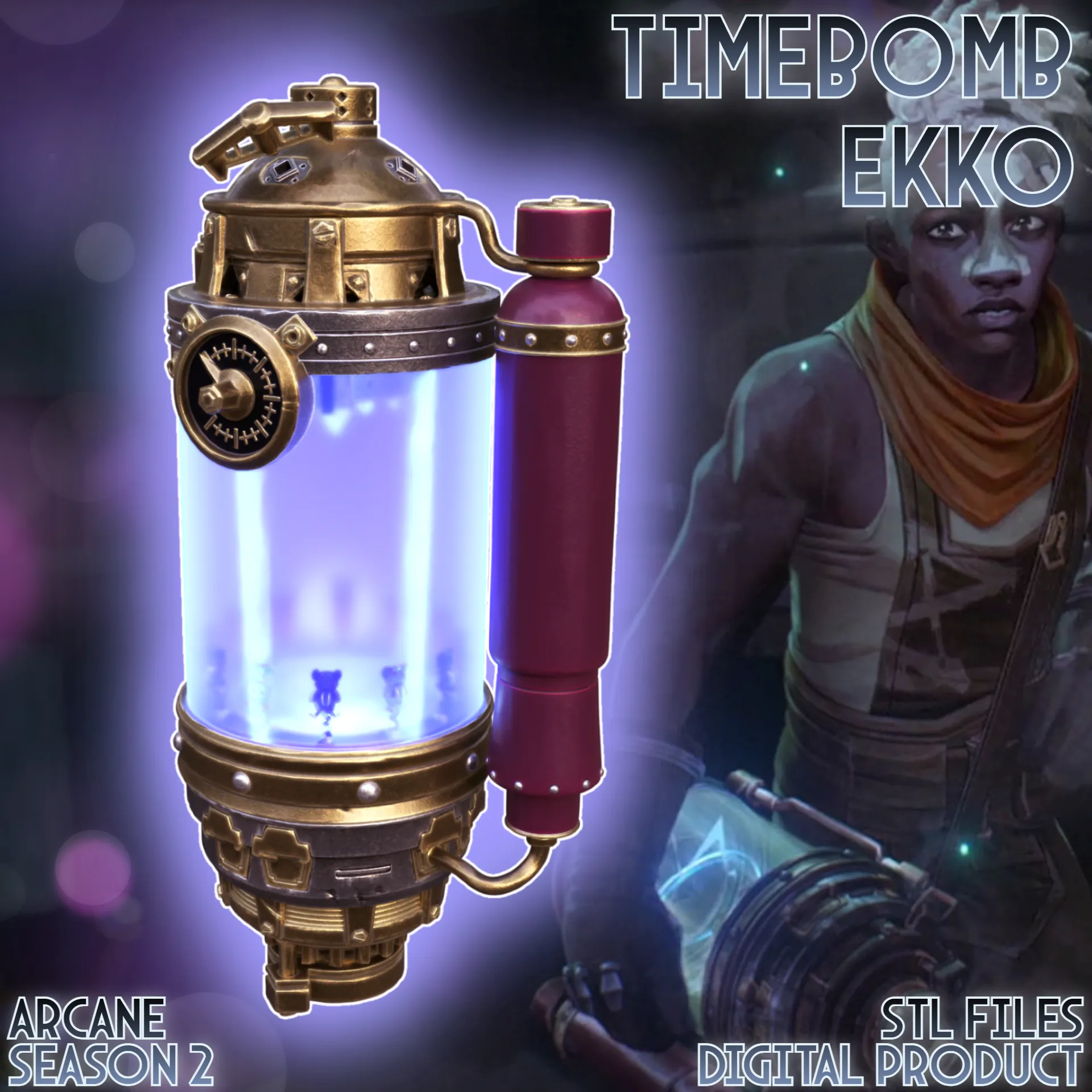 Cosplay STL Download - Ekko Timebomb Z Drive Cosplay Prop Arcaneby Krotek-inc
