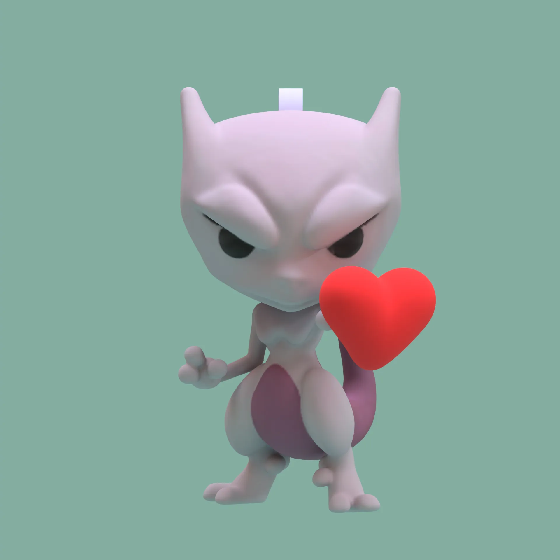 Other STL Download - mewtwo pokemon valentine keychainby IPDesign