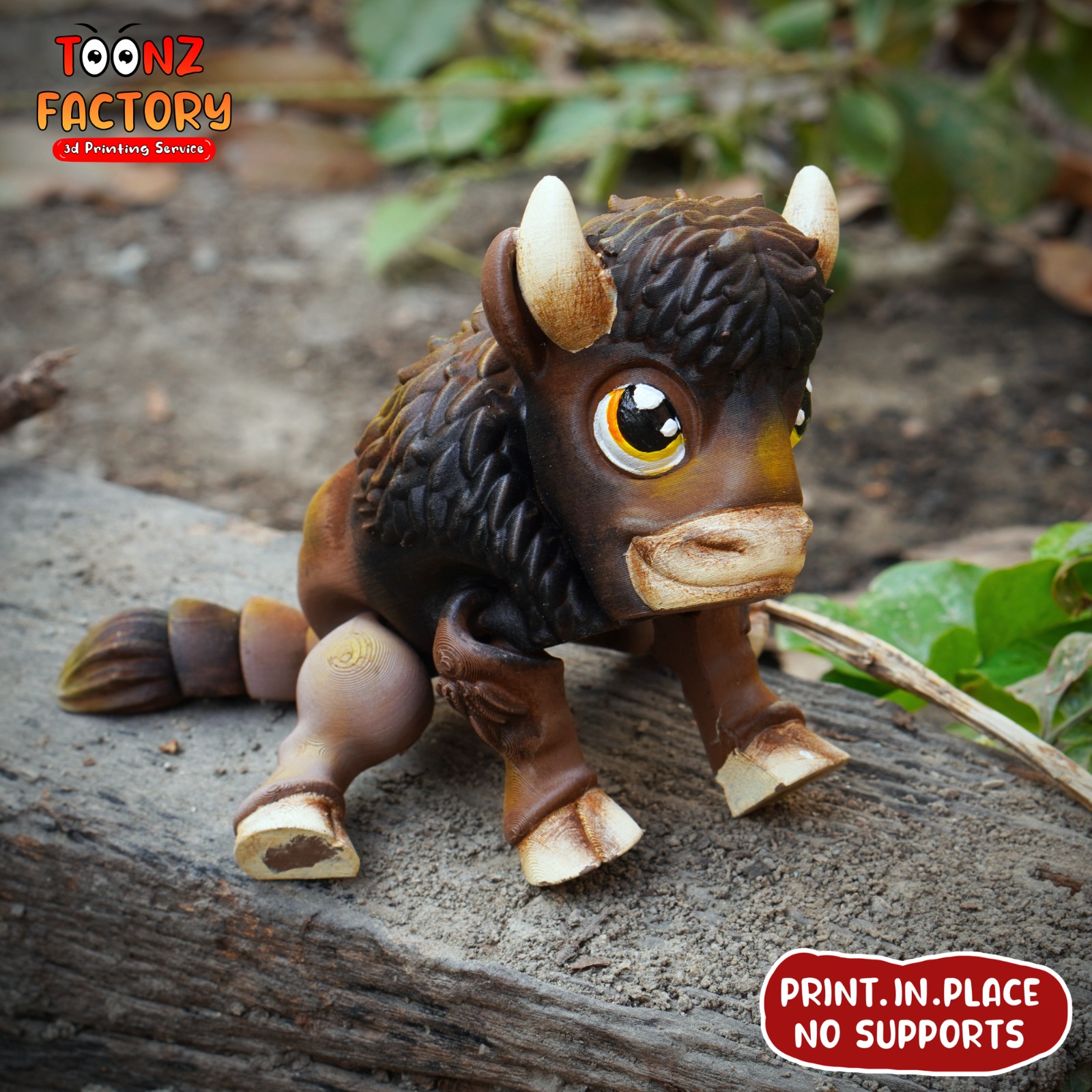 PRINT IN PLACE CUTE FLEXI BISON | 3D models download | Creality Cloud