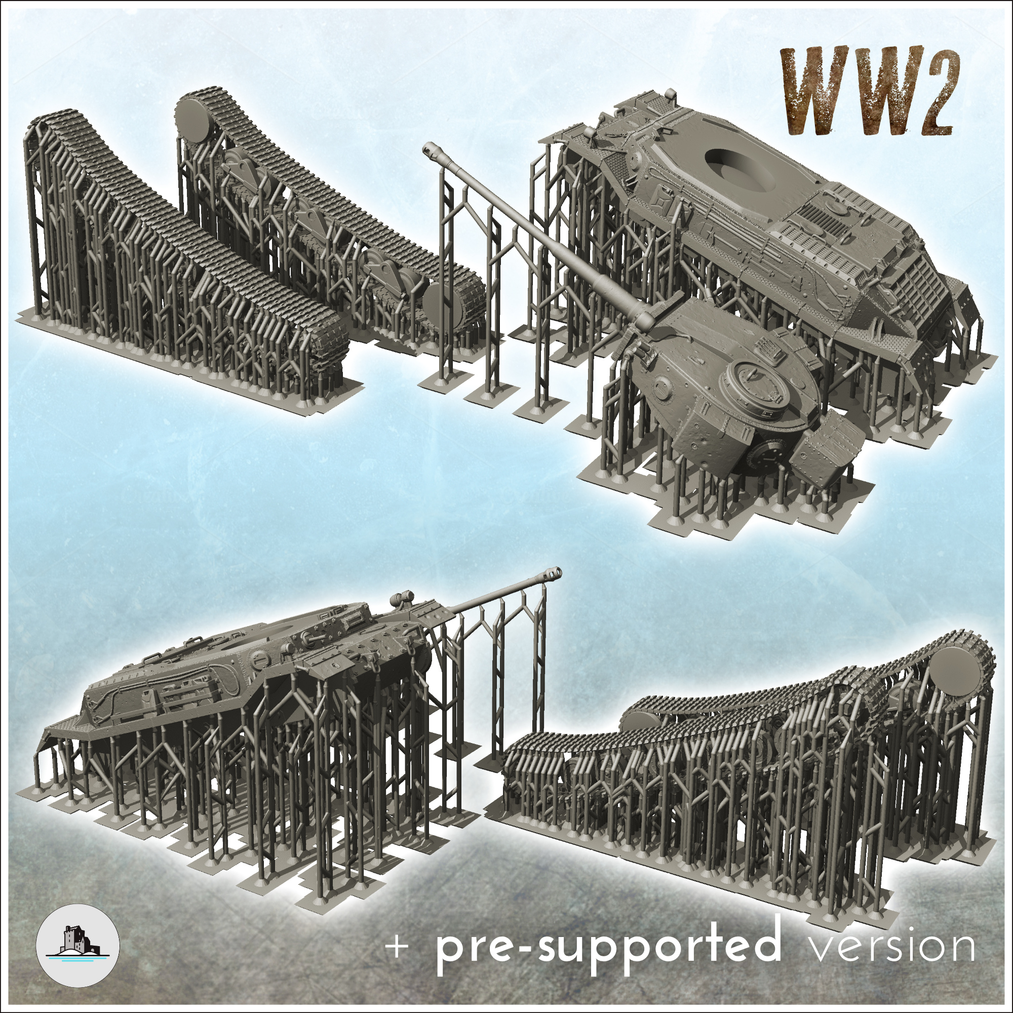 Panzer VI Tiger (P) - WW2 German Flames of War Bolt Action | 3D models ...