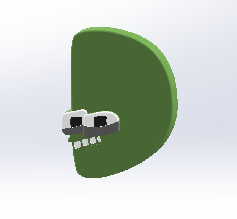 Letter D from alphabet lore & D with base | 3D models download ...