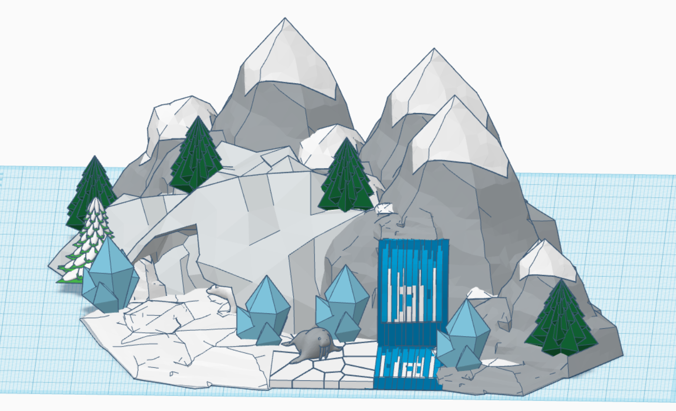 Ice mountain scene | 3D models download | Creality Cloud