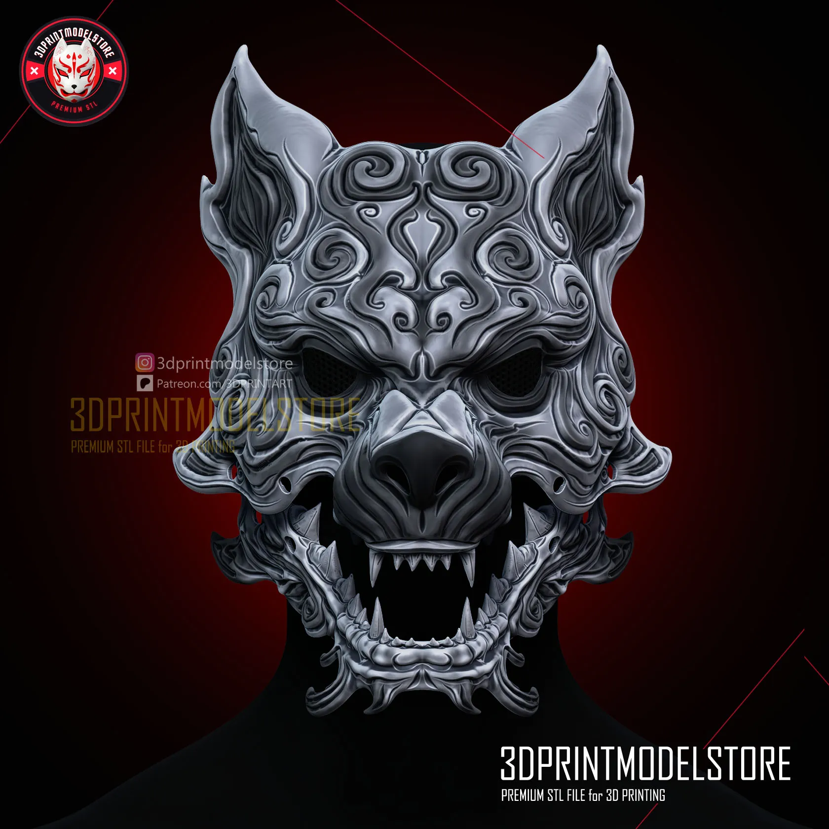Cosplay STL Download - Black Myth Wukong Cosplay Grey Wolf Maskby ...