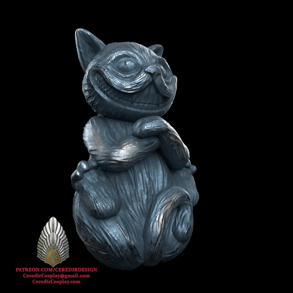 Characters & Creatures STL Download - Cheshire Cat Garden Statue 3D ...