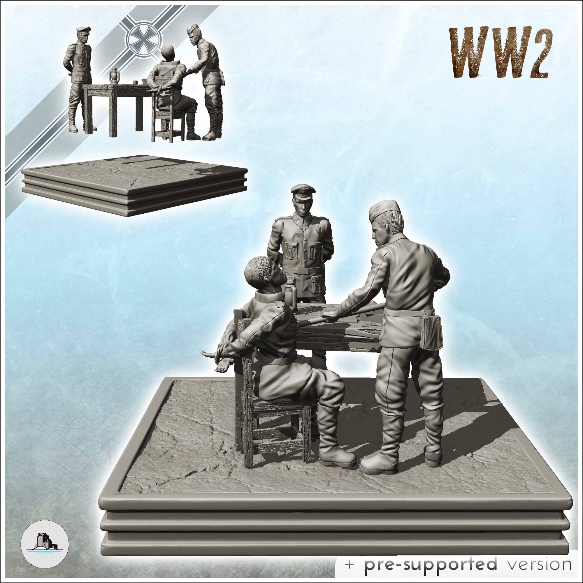 Interrogation scene with German soldier (7) - WW2 | 3D models download ...