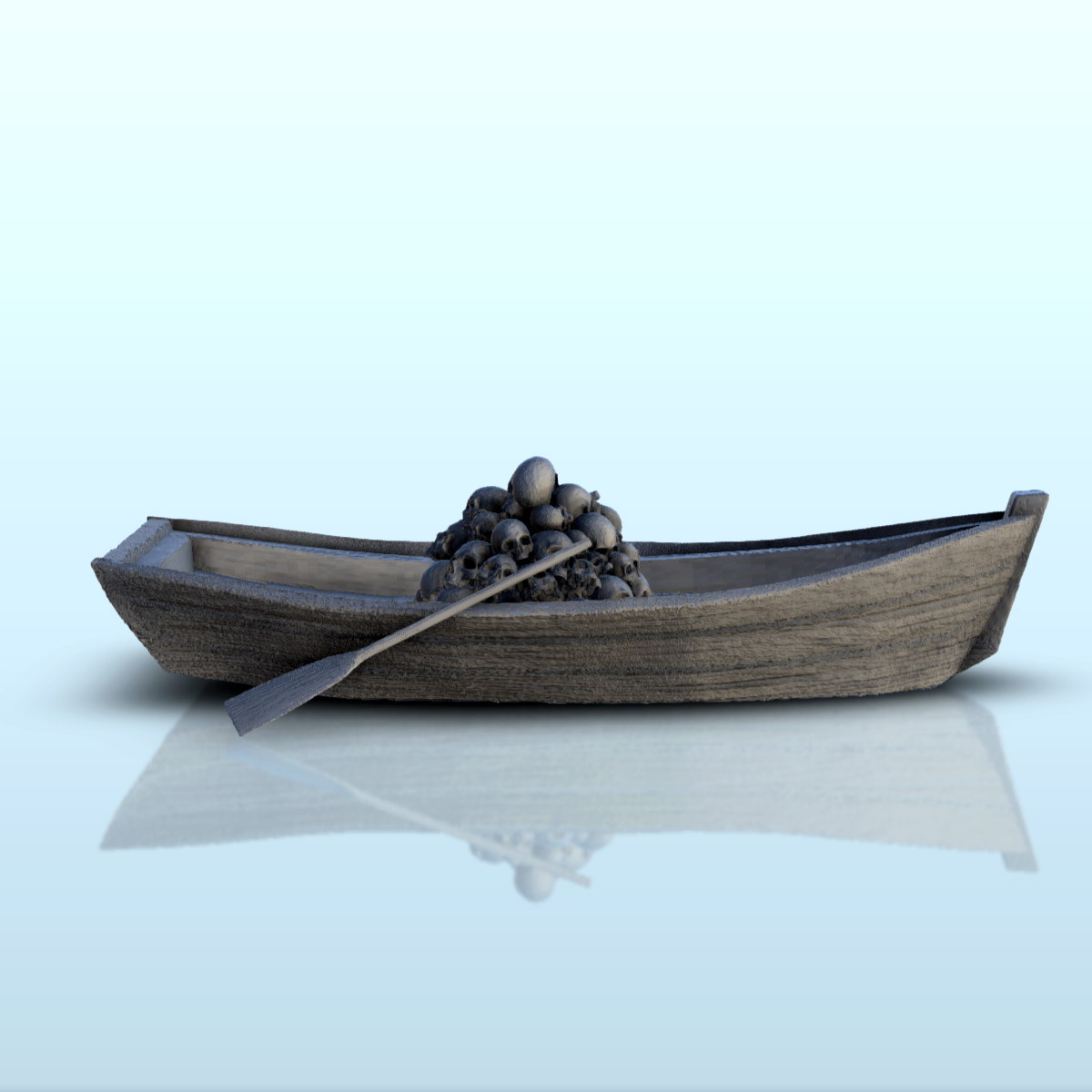 Rowboat with pile of bones - miniatures warhammer terrain sc | 3D ...
