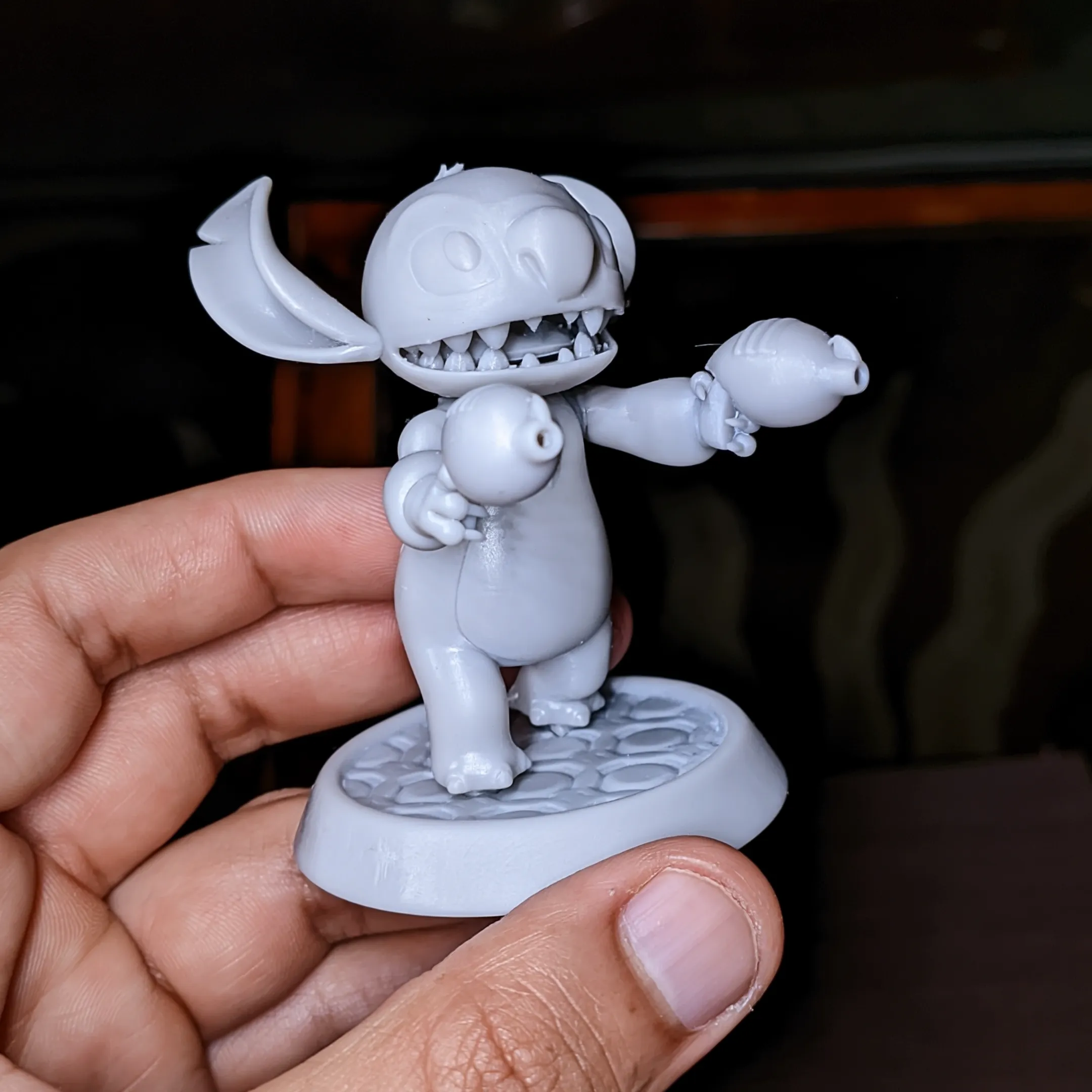 Stitch in a dynamic pose, ready for action with his raygun ...