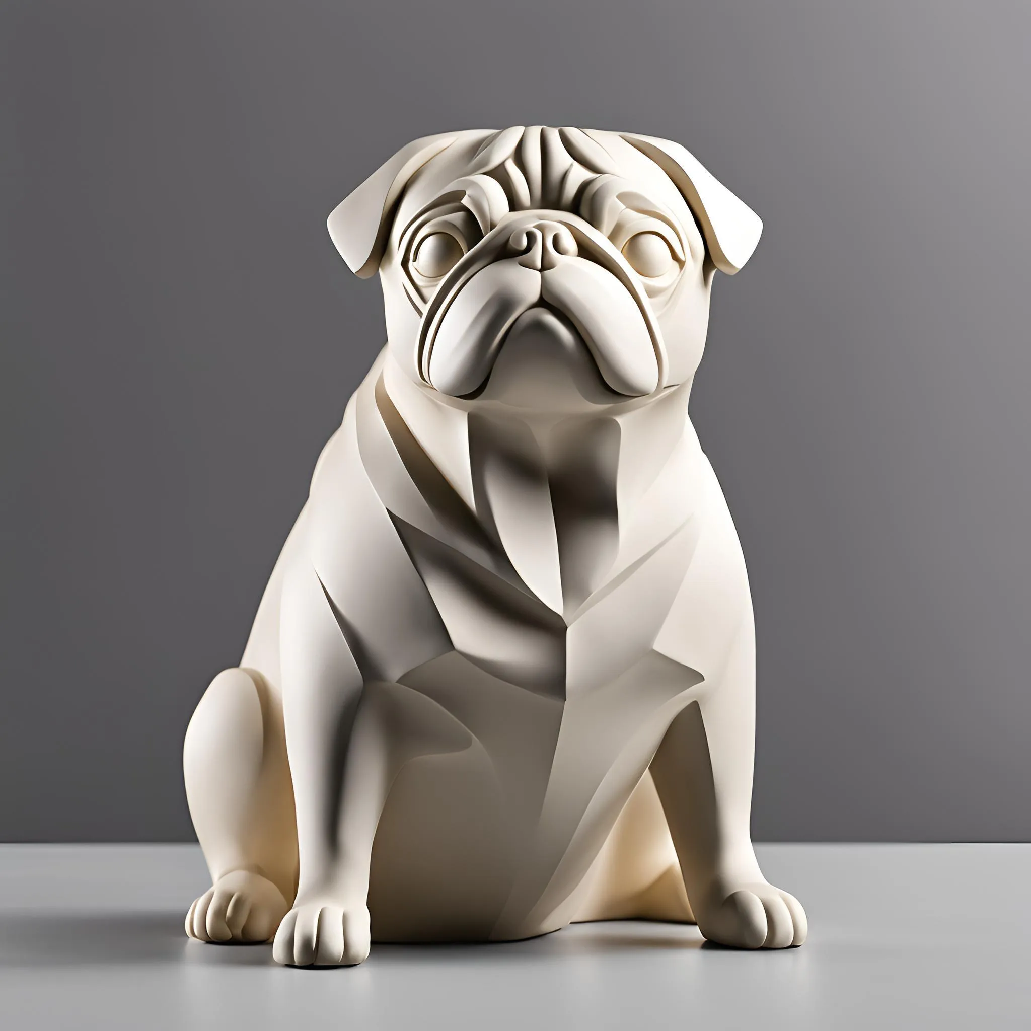 Sculptures & Artworks STL Download - Minimalist Smooth Pug Sculpture ...