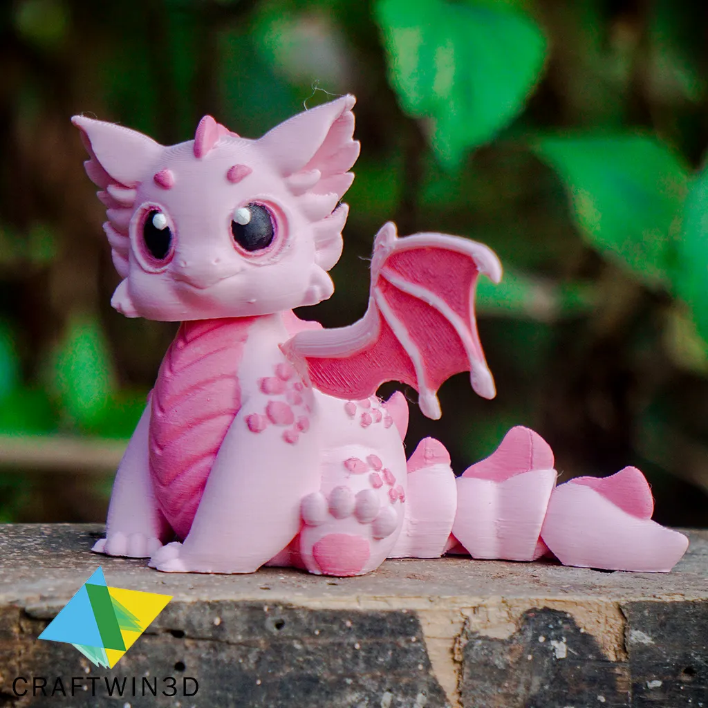 Characters & Creatures STL Download - Print in place Baby Dragonby ...