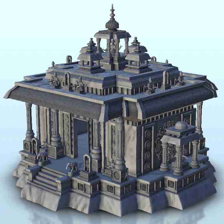 Indian temple with Shiva statues 15 - miniatures warhammer t | 3D ...