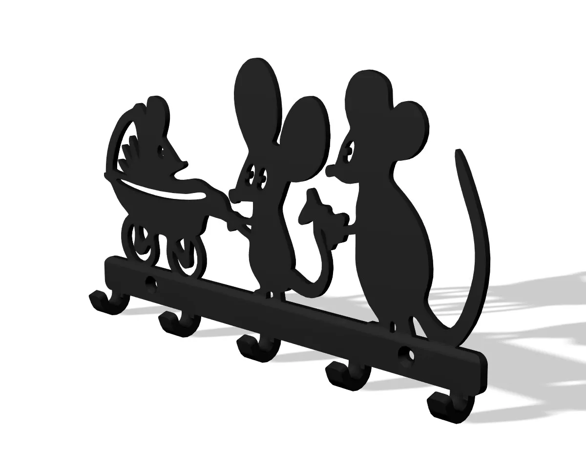 Other STL Download - Mouse Family Key Holderby Worker3D