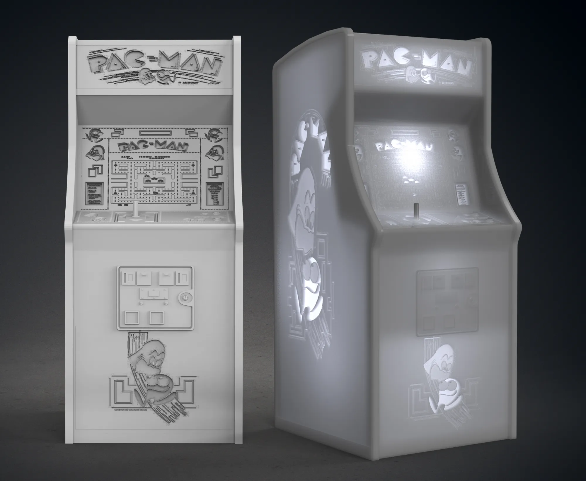 Pac-Man Arcade Cabinet with Lithophane | 3D models download | Creality ...