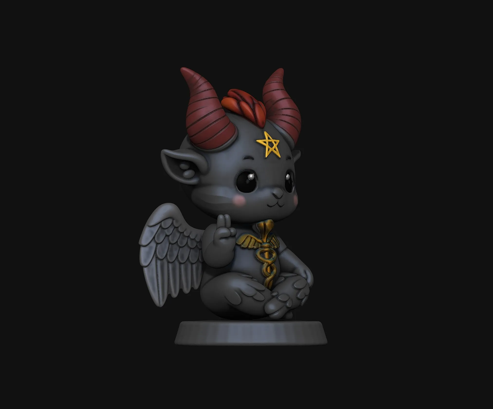 Characters & Creatures STL Download - Chibi and cute Baphomet ...