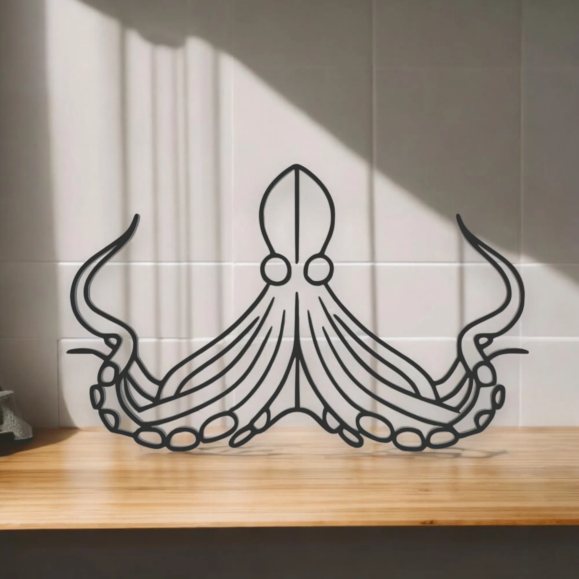 Digital Art STL Descarga - Kraken Line Art - Desktop Line Art - OALPO