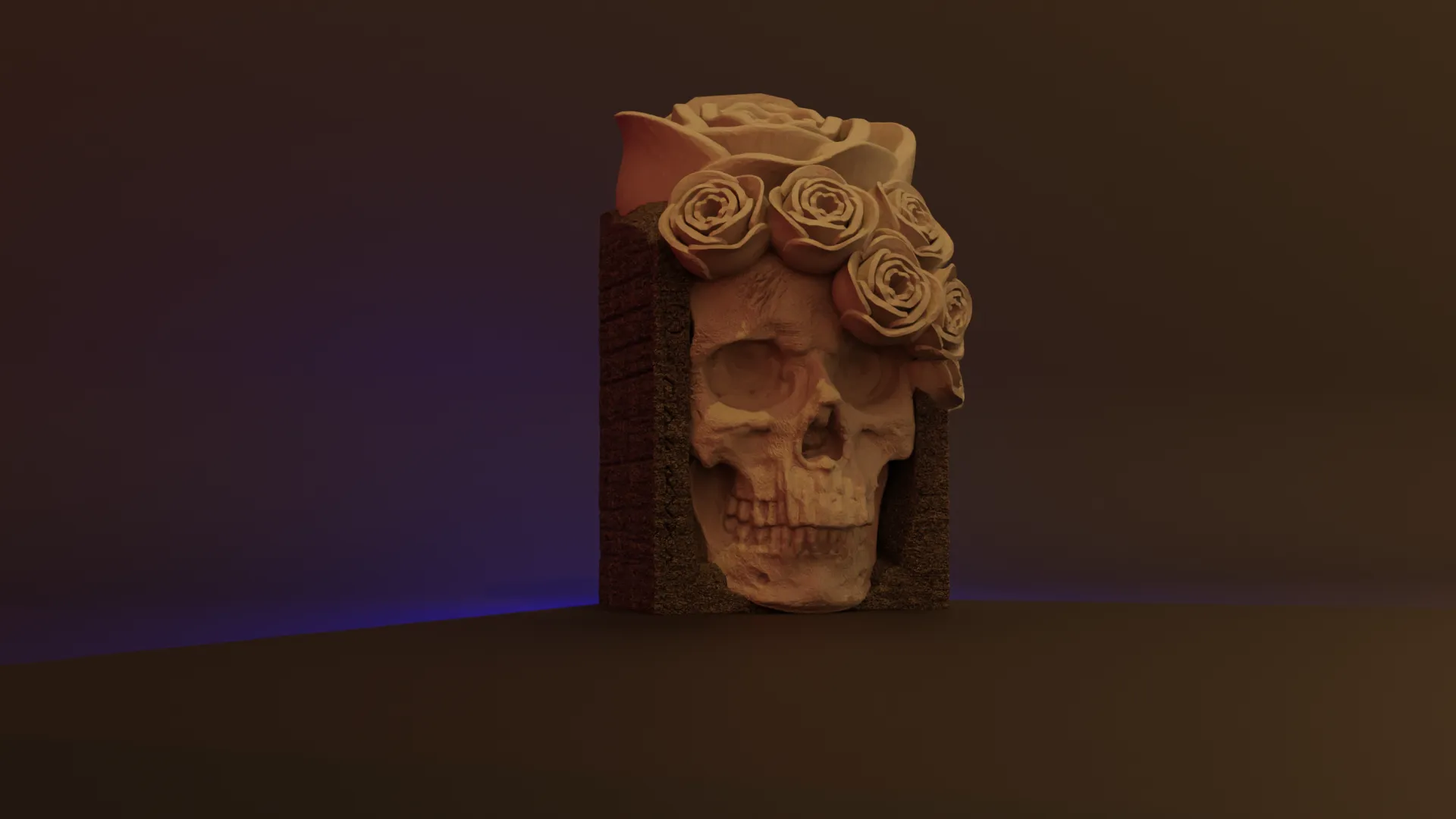 Rose Skull Book Nook with runes | 3D models download | Creality Cloud