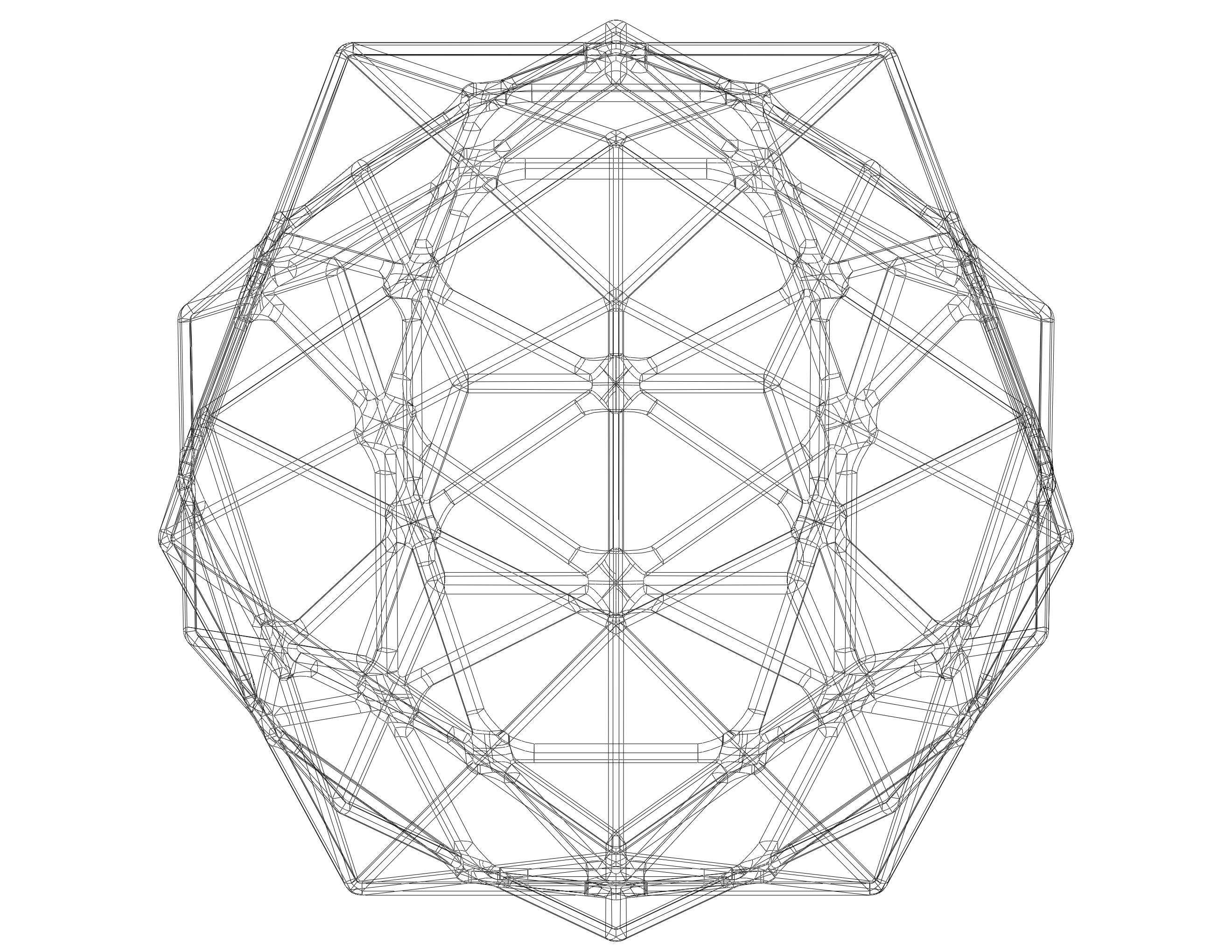 Wireframe Shape Compound of Dodecahedron and Icosahedron | 3D models ...