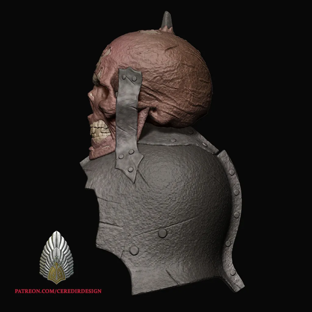 Characters & Creatures STL Download - Orc Skull Helmet lord of the ...