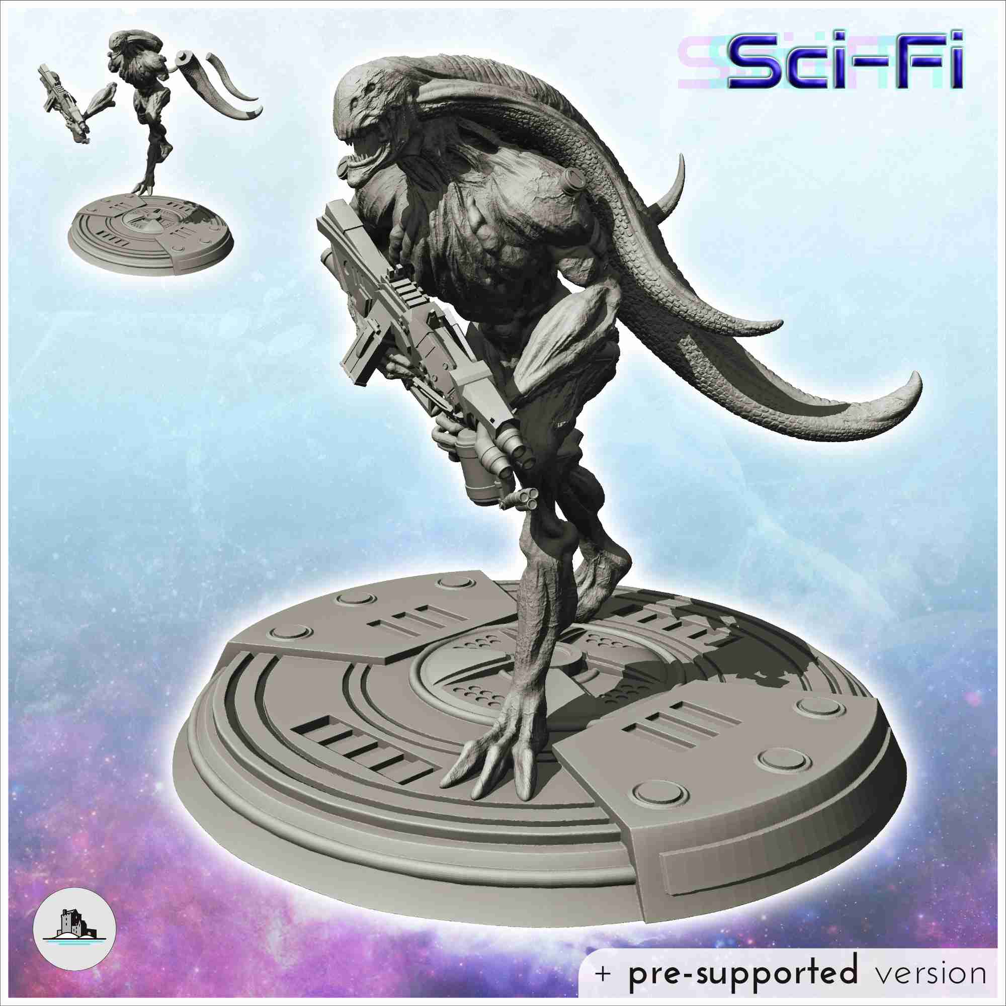 Sci-Fi alien figures pack No. 2 - science fiction miniatures | 3D ...