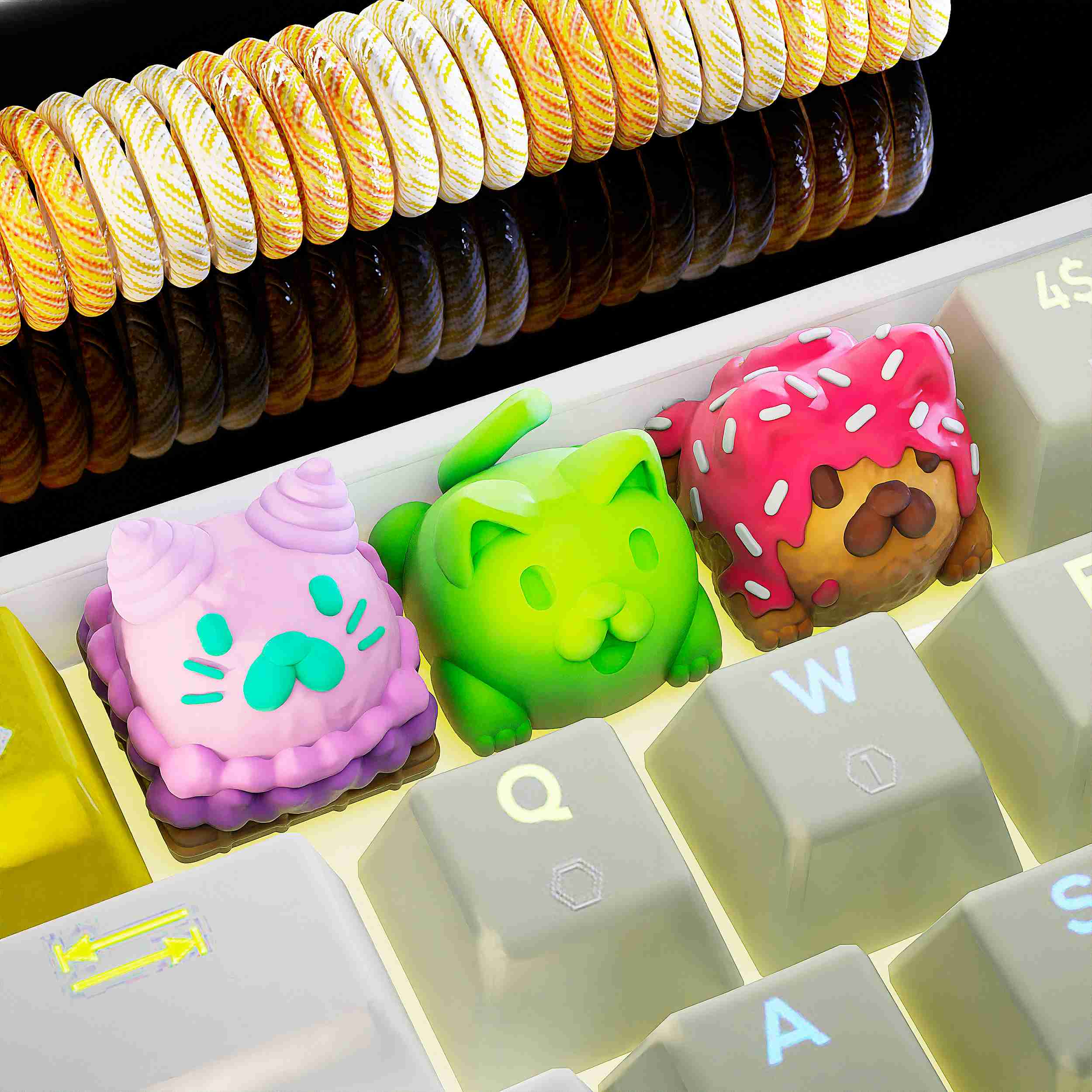 Foody Cats Keycaps - Mechanical Keyboard | 3D models download ...