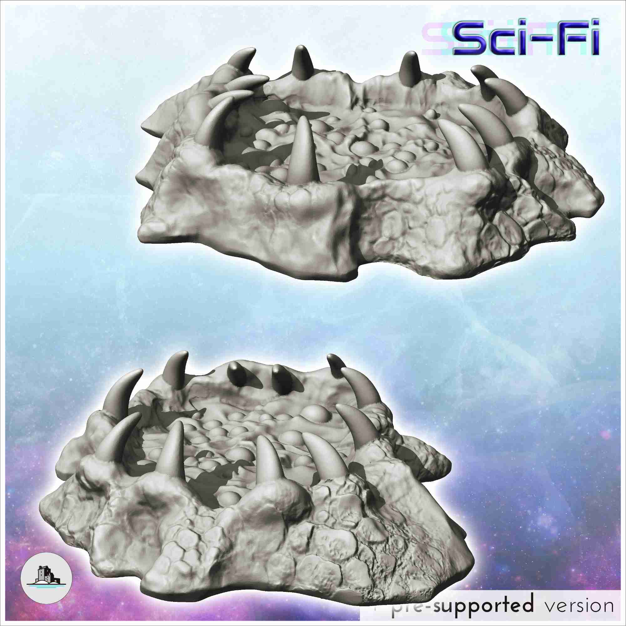 Acid puddle with alien creature with teeth (8) - miniatures | 3D models ...