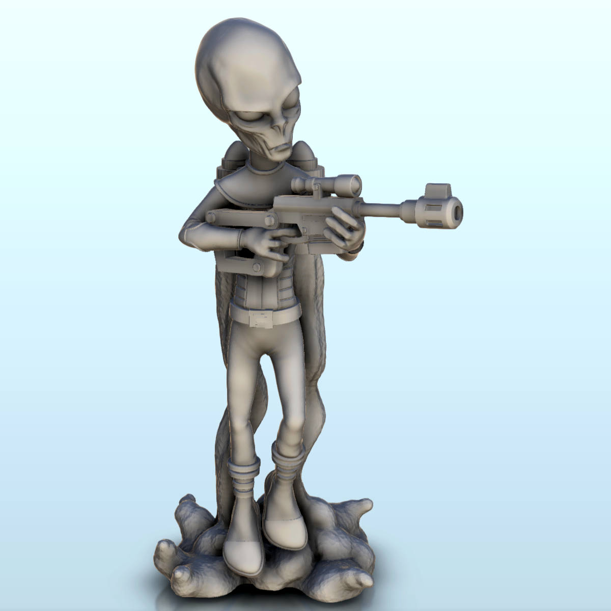 Alien soldier with assault rifle and jet-pack (13) (+ pre-su | 3D ...