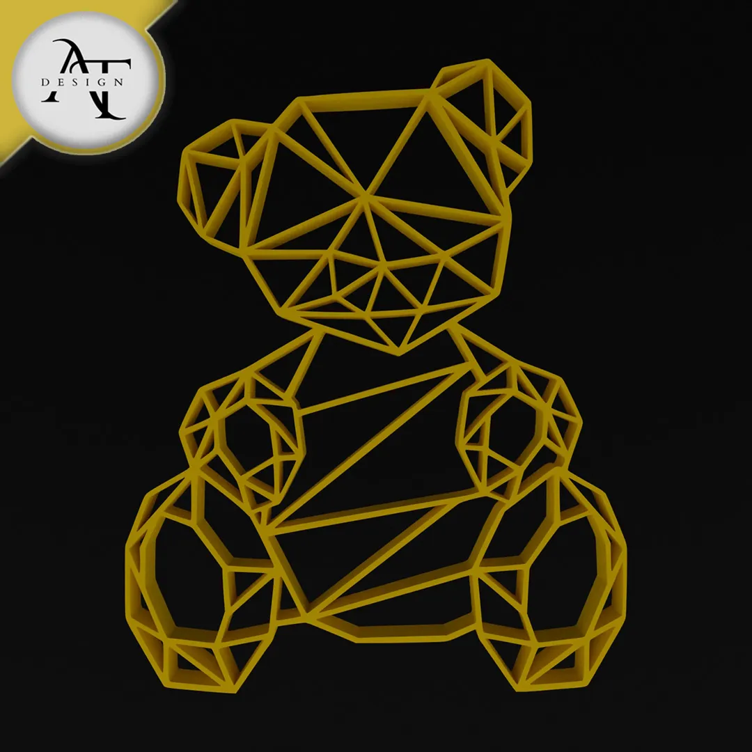 Home Decorations & Ornaments STL Download - Teddy Bear - Geometric - 2D ...