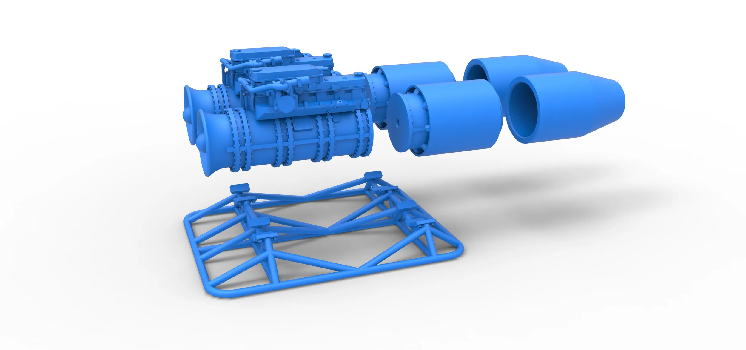 2 Jet engines on the frame Scale 1:25 | 3D models download | Creality Cloud