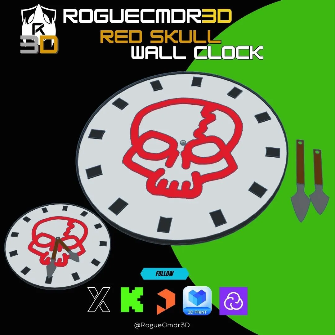 Skull Outline Wall Clock | 3D models download | Creality Cloud