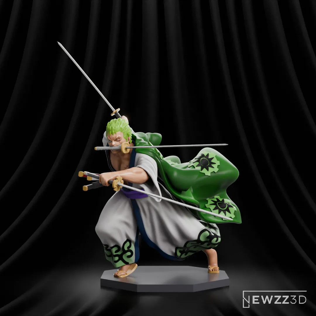 Characters & Creatures STL Download - Roronoa Zoro - One Pieceby Newzz3D