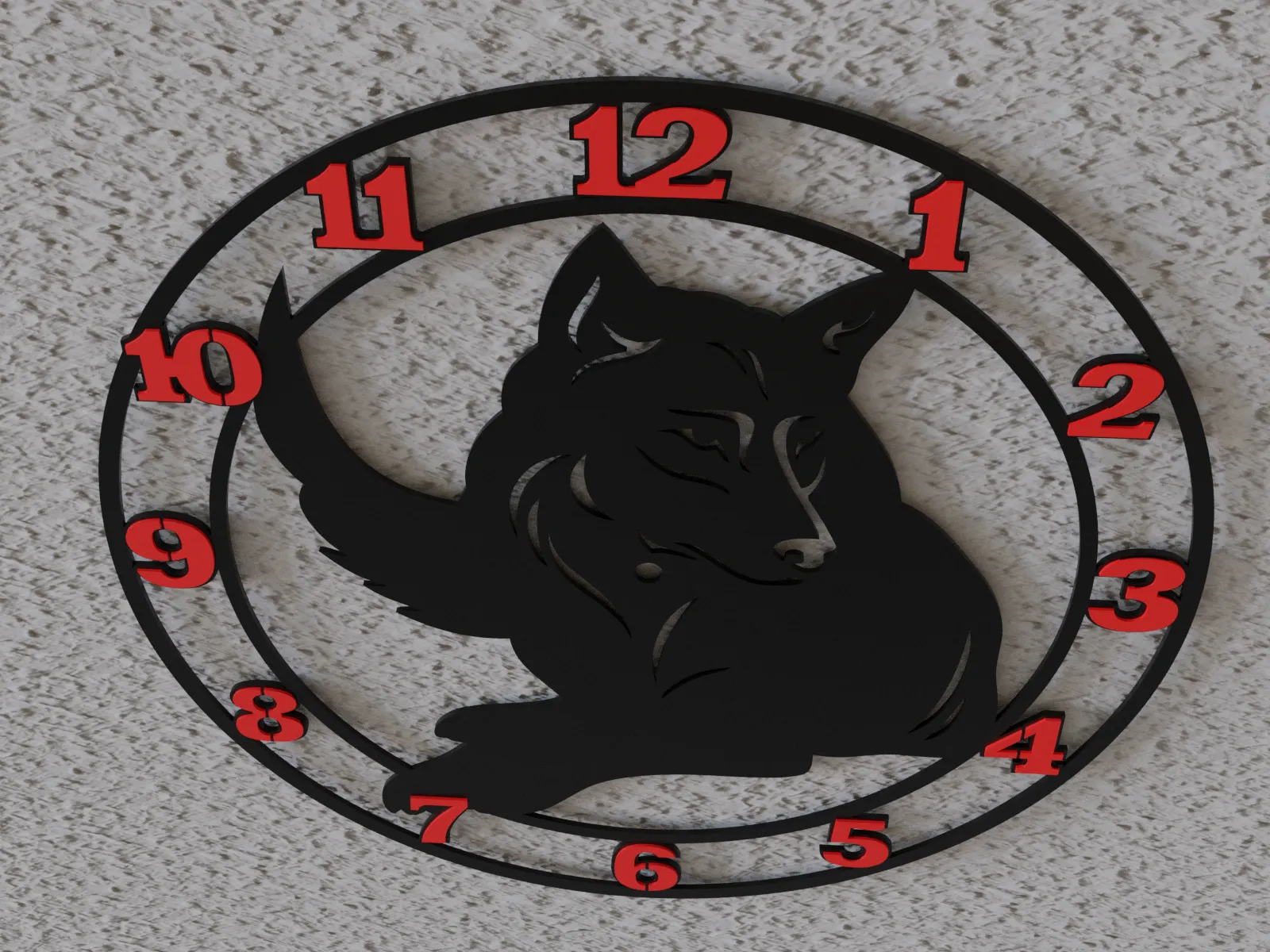 3D Printer Files | 3MF File | wall art wolf clock Timepiece | Creality ...