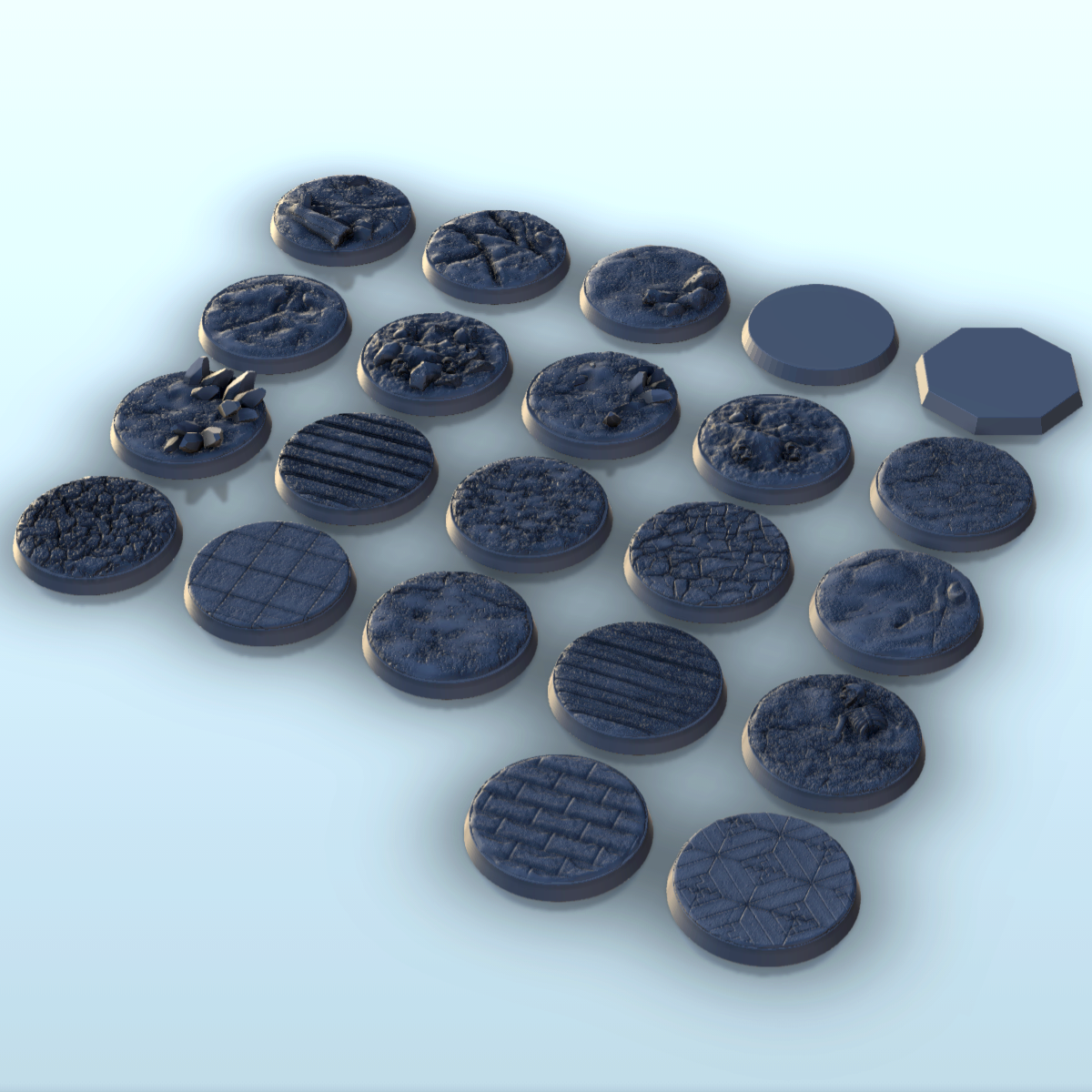 Set of 23 bases (+ pre-supported version) (3) - miniatures w | 3D模型下载 | 创想云