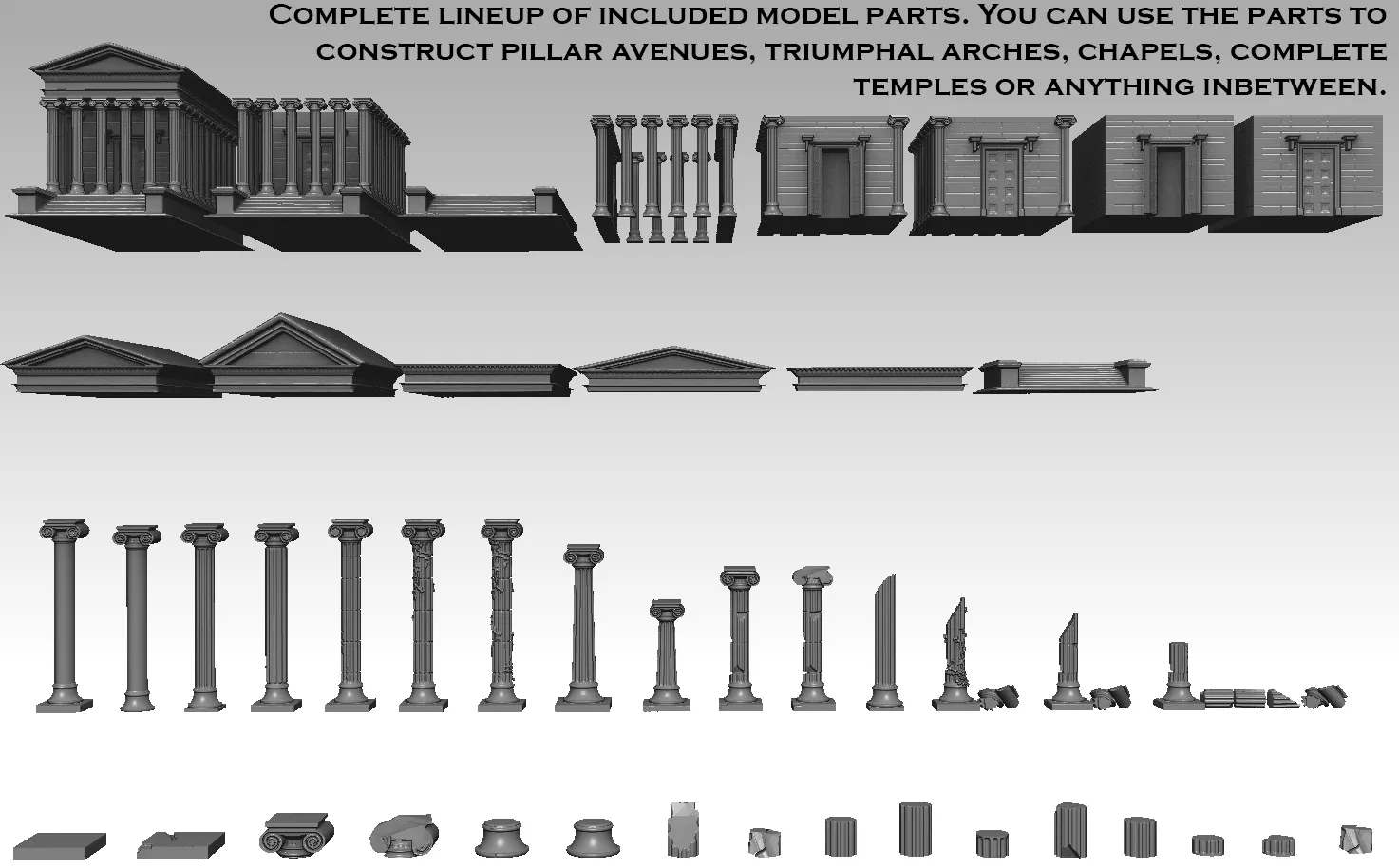 Props & Terrain STL Download - Roman Temple Builderby user2392712116