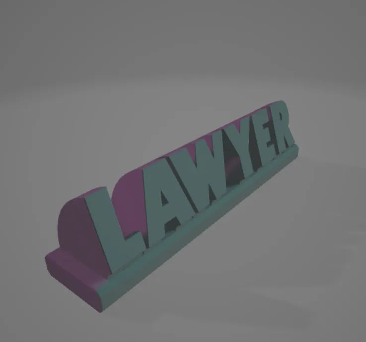 Household STL Descarga - Lawyer Table Nameplate - 3D Artist