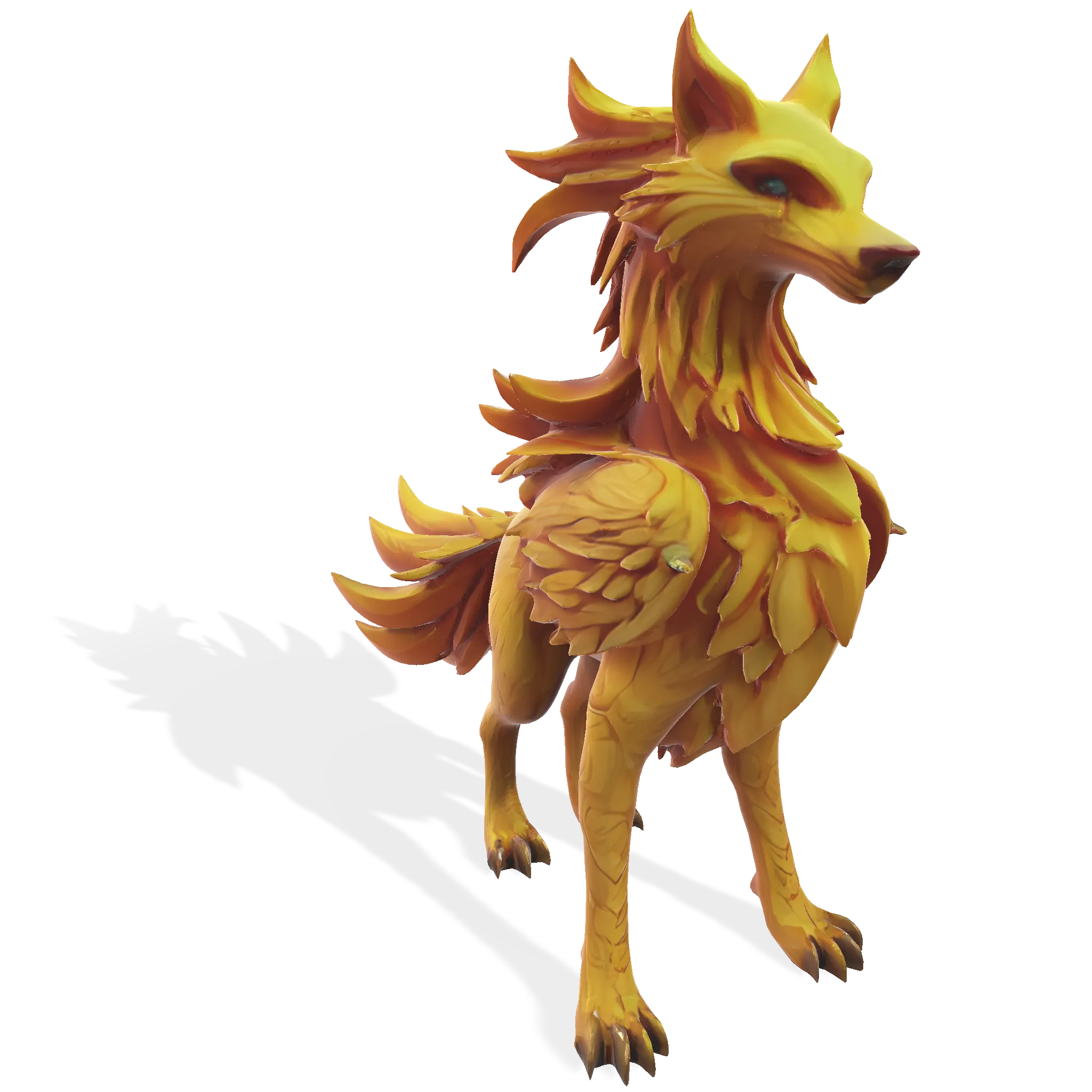 Free Characters & Creatures STL Download - Golden Guardian Wolfby MR AnyCAD