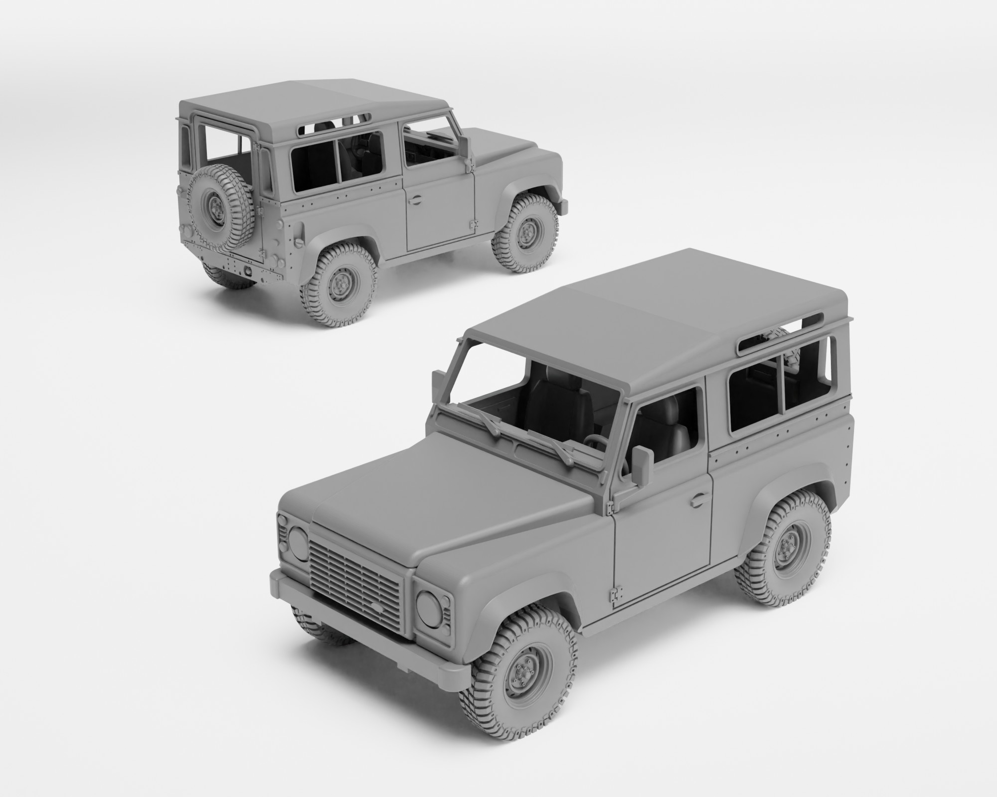 Land Rover Defender 90 - H0 scale car model kit | 3D models download ...