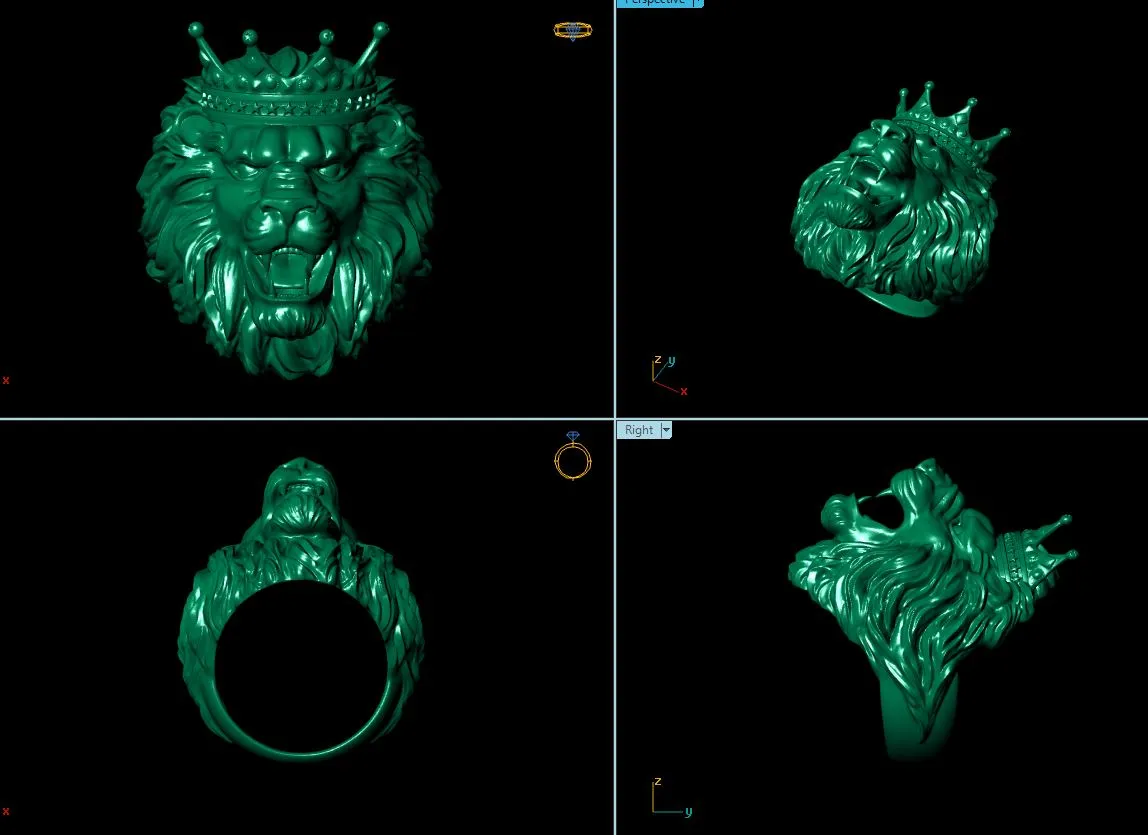 Jewelry & Accessories STL Download - lion ringby IMRAN CAD DESIGNER