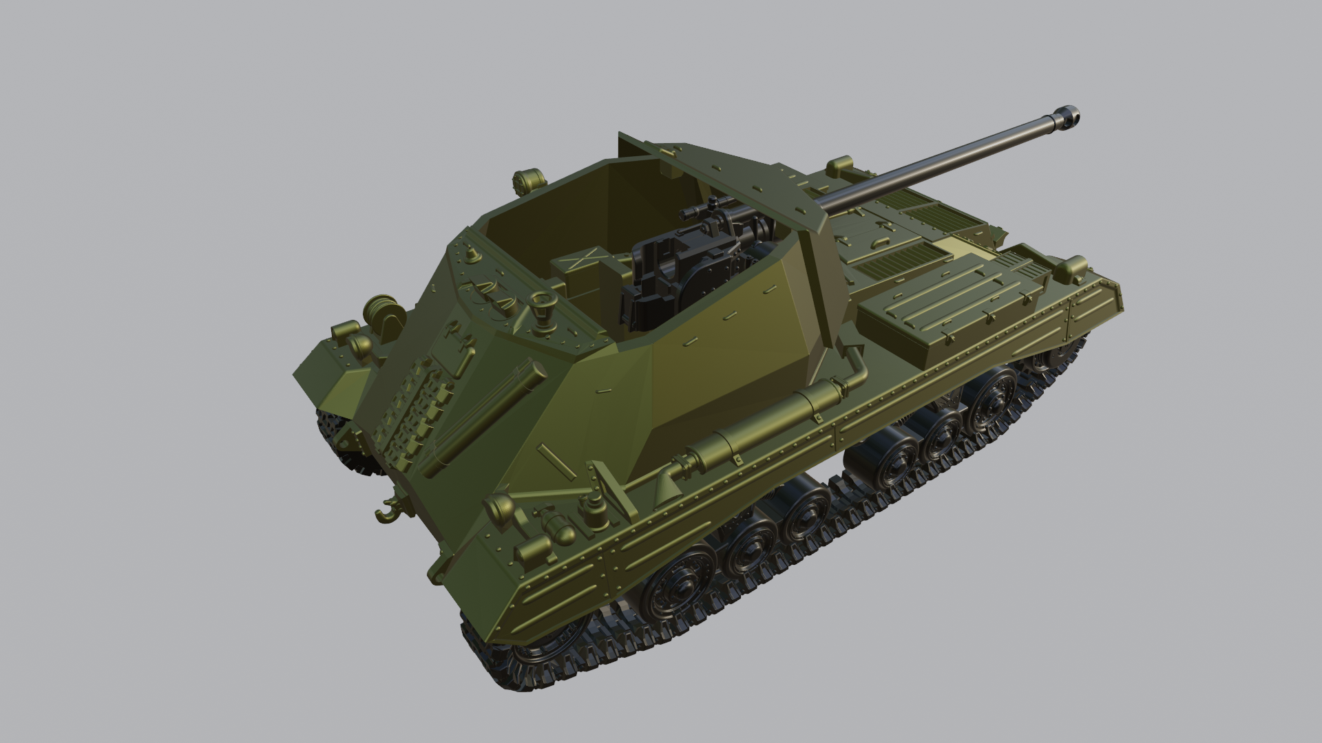 Archer, Self Propelled 17 Pdr Anti-tank gun (UK, WW2) | 3D models ...