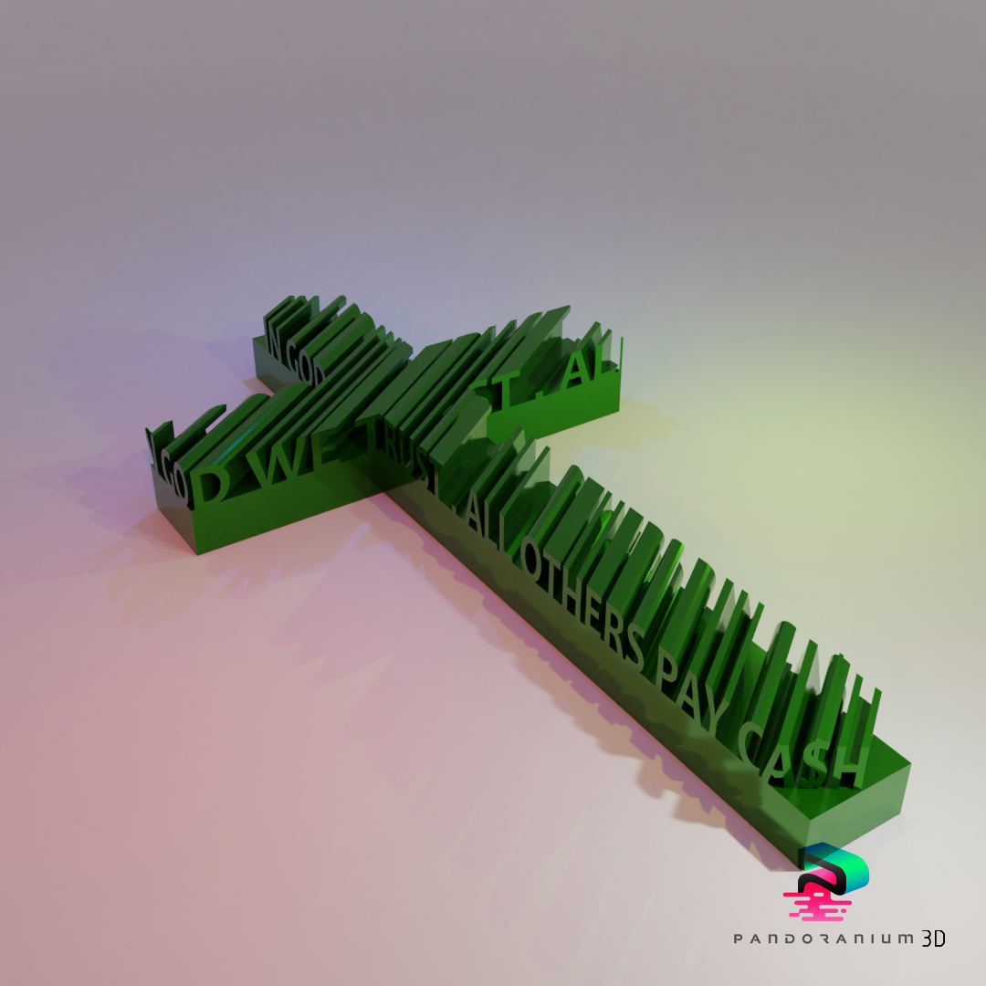 3D WORD SHAPE - (IN GOD WE TRUST . ALL OTHERS PAY CASH) | 3D models ...