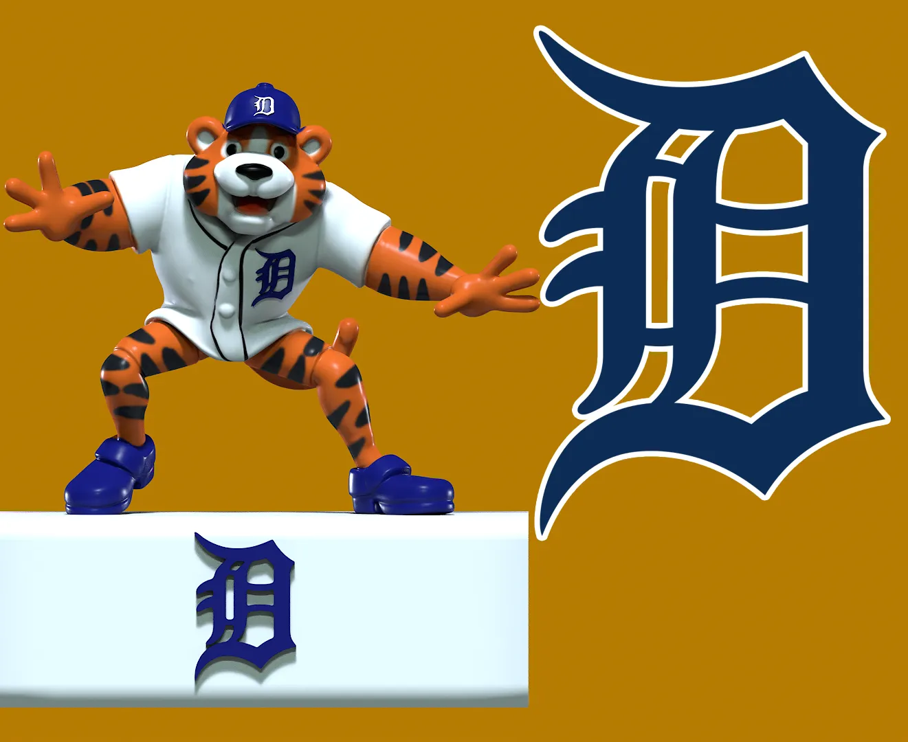 Characters & Creatures STL Download - MLB - PAWS - Detroit Tigers ...