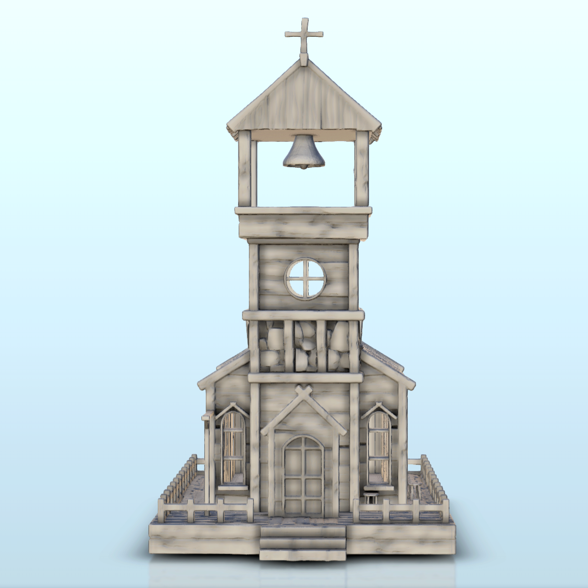 Western church with bell tower (12) - wild west usa acw mode | 3D ...