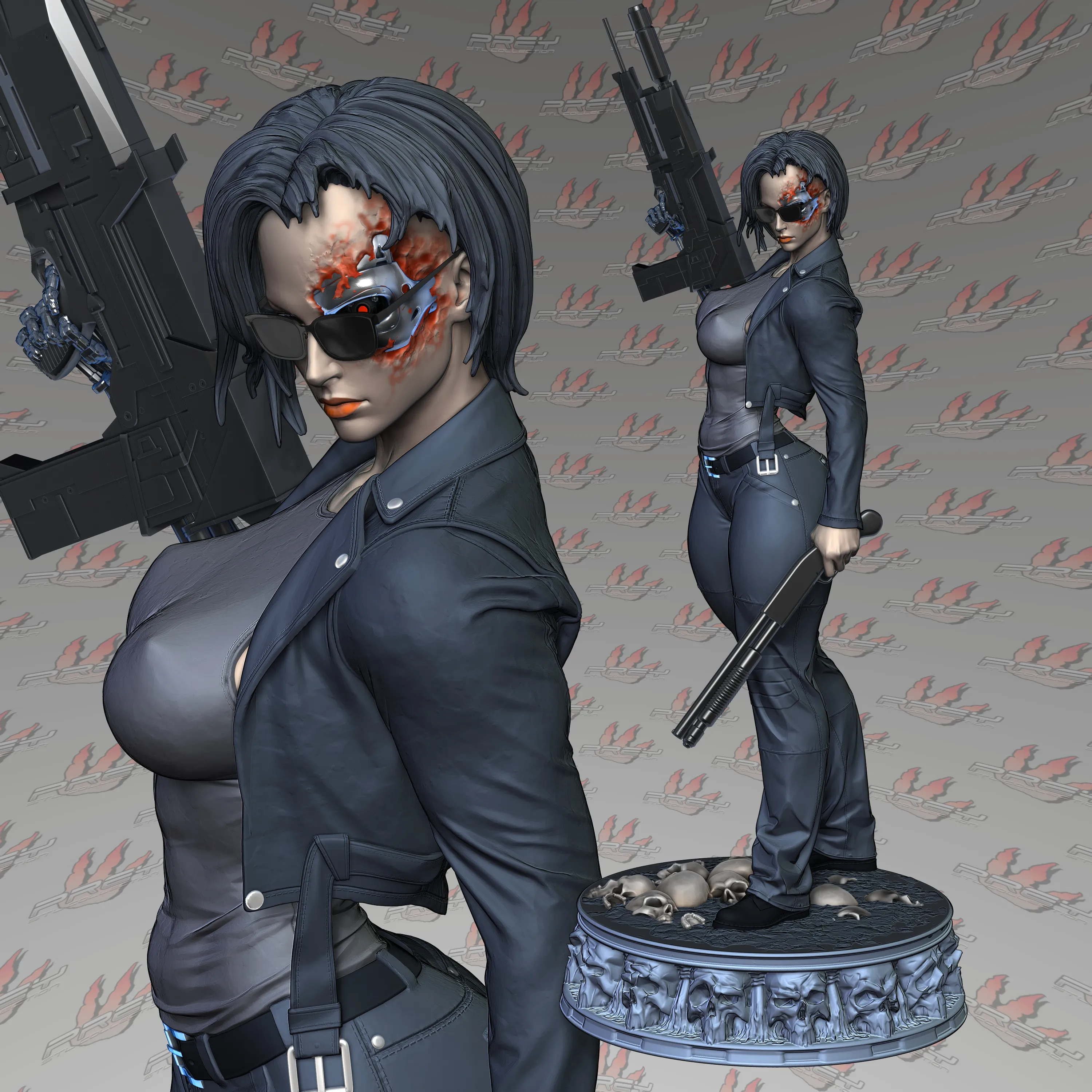 Characters & Creatures STL Download - TERMINATOR GIRLby PREYstudio