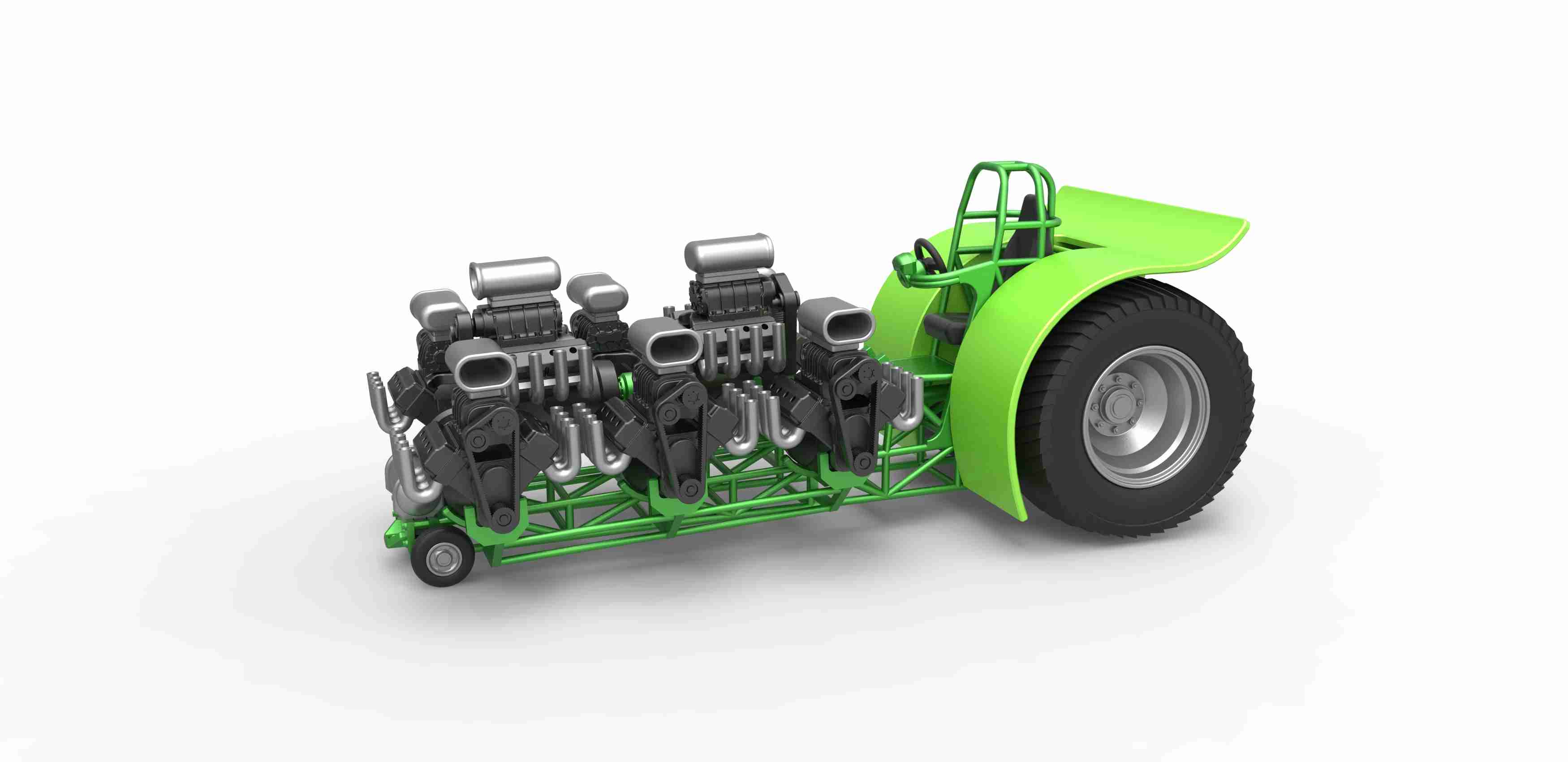 Pulling tractor with 8 engines V8 Scale 1:25 | 3D models download ...