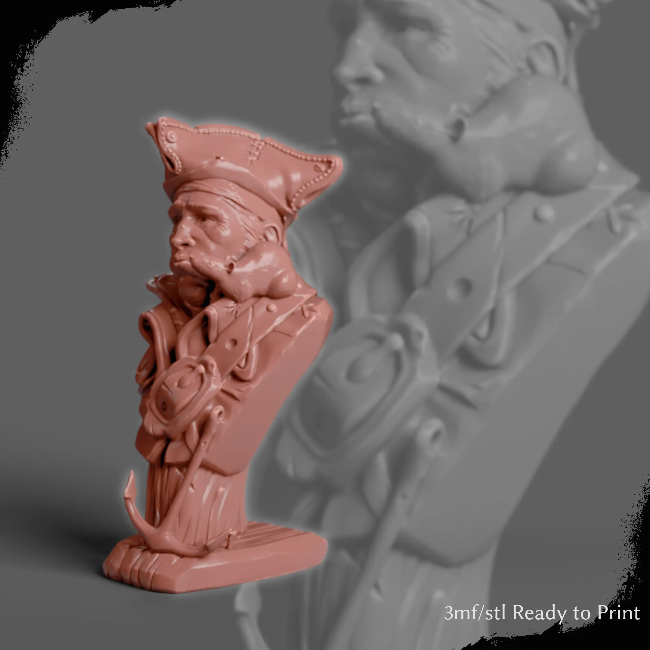 3D Printer Files | 3MF File | Pirate Bust | Creality Cloud