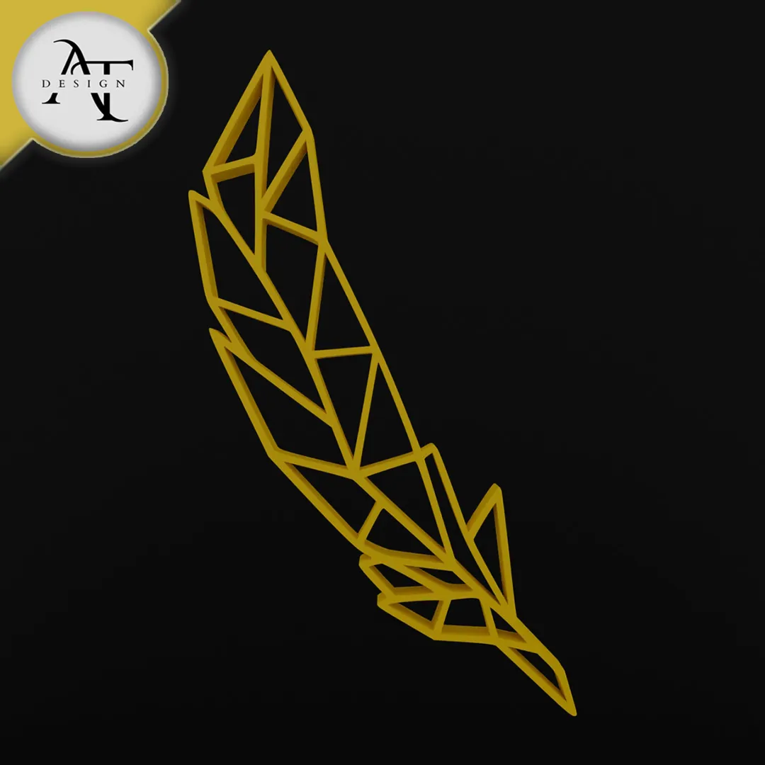 Home Decorations & Ornaments STL Download - Feather - Geometric - 2D ...