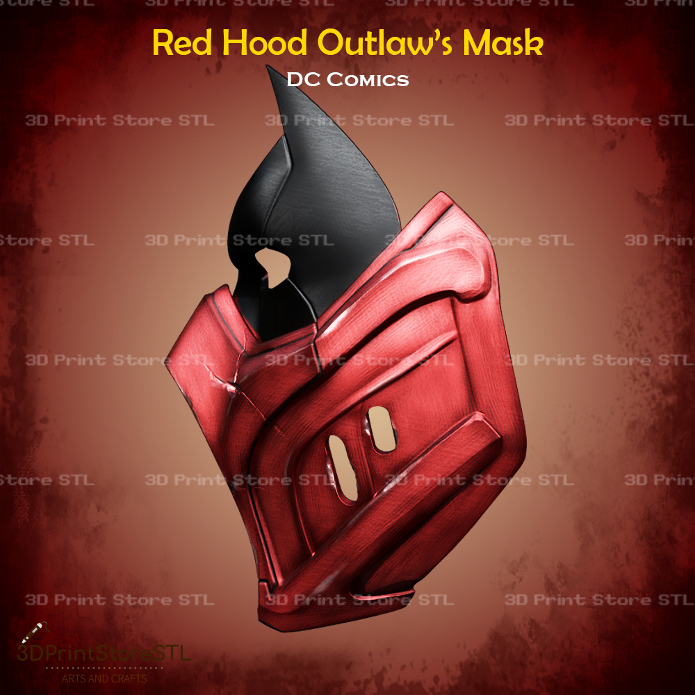 Red Hood Outlaw Mask Cosplay DC Comics - STL File | 3D models download ...